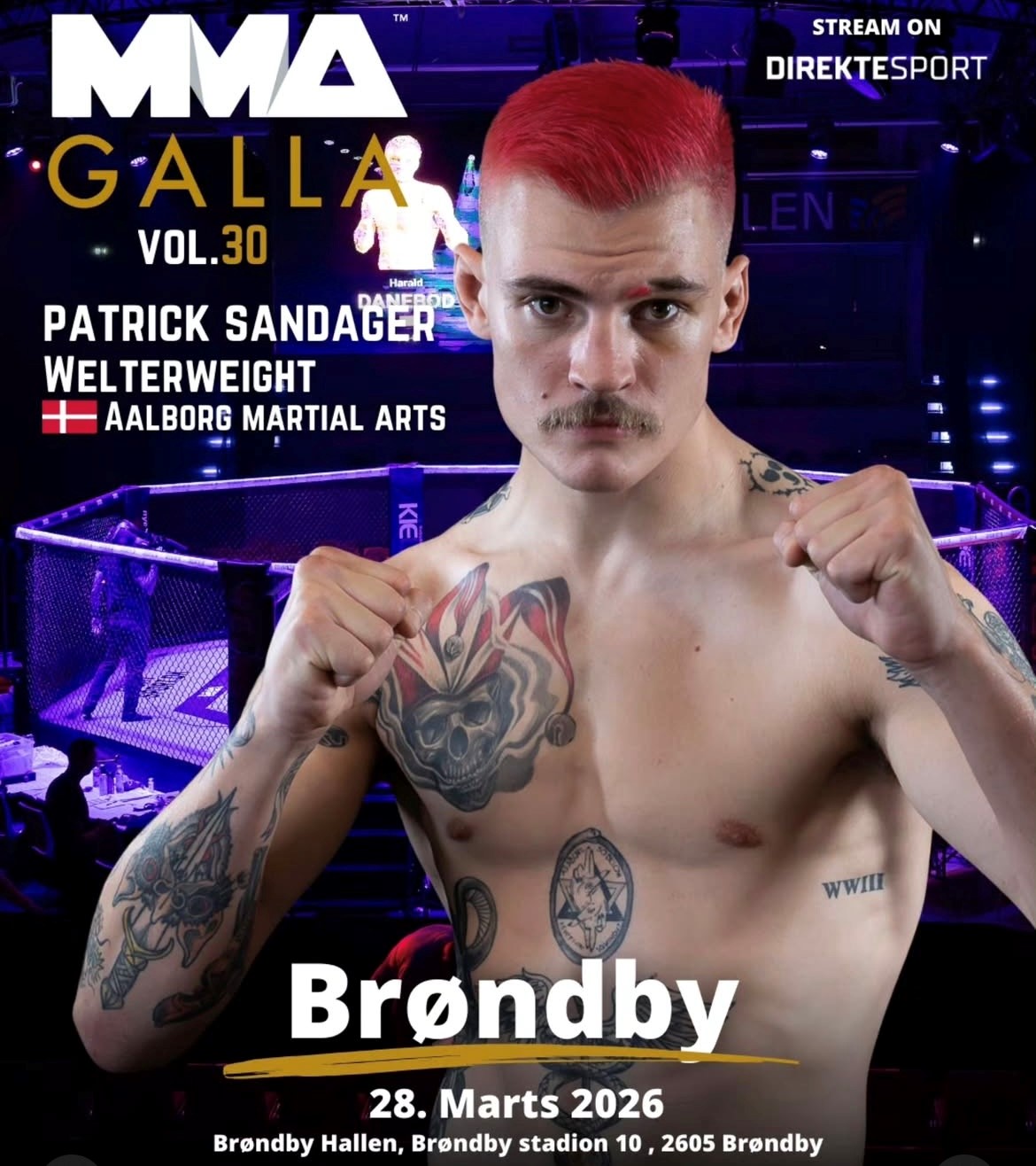 Patrick Sandager jagter ny pro-sejr i Brøndby Hallen til marts ...